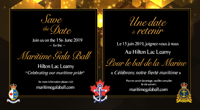 MARITIME GALA BALL 2019 – 15 JUNE 2019 - Naval Association of Canada